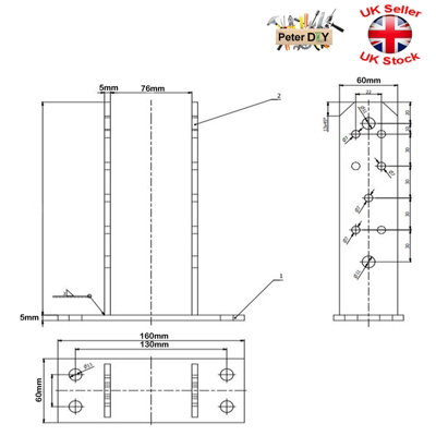 PERGOLA POST SUPPORT Heavy Duty Galvanised ("TT" Type) Foot Shoe Fence ...