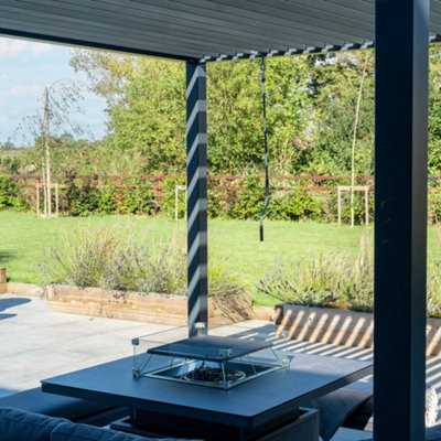 Buy PergoSTET 3m x 3m Metal Square Pergola in Grey at B&Q