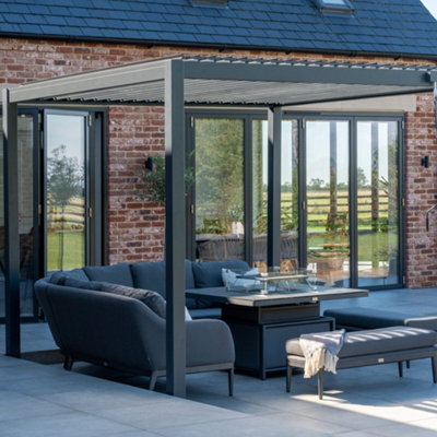 PergoSTET 3m x 4m Metal Square Pergola in Grey