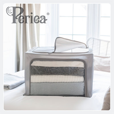 Periea Beau Folding Collapsible Stackable Fabric Home Storage Boxes ...
