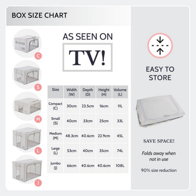 Periea Beau Folding Collapsible Stackable Fabric Home Storage Boxes ...