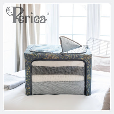 Periea Beau Folding Collapsible Stackable Fabric Home Storage Boxes ...