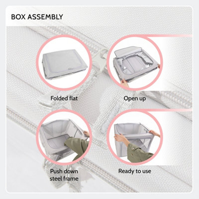 Periea Beau Folding Collapsible Stackable Fabric Home Storage Boxes ...