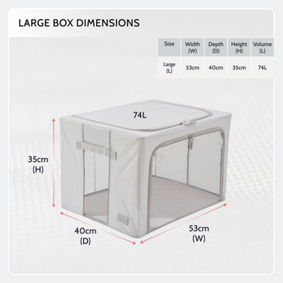 Periea Beau Folding Collapsible Stackable Fabric Home Storage Boxes ...