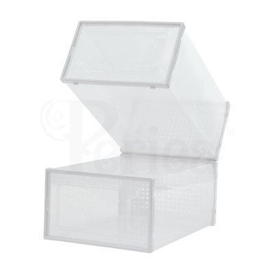 Periea 'Dani' Shoe Storage Boxes - Clear, Stackable, Rigid, 12-Pack