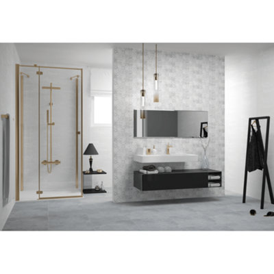 Perla White Plain Pearlescent Shimmer Effect Matt 300mm x 600mm ...