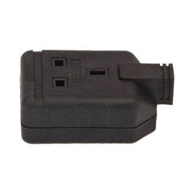 Permaplug Trail Socket Single Black BS1363/A Safety Shutters Pack of 2