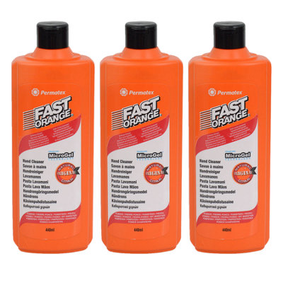 Permatex Fast Orange Hand Cleaner Pumice Workshop Garage Scrub 3x440ml