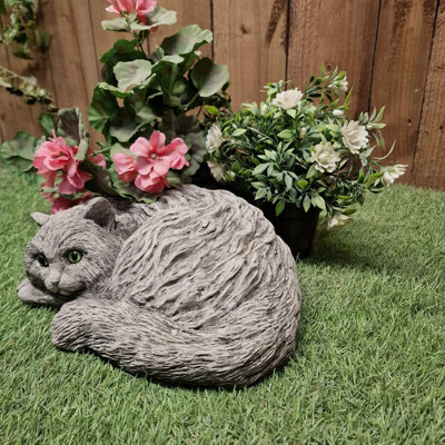 Persian Cat Stone Cast Garden Ornament