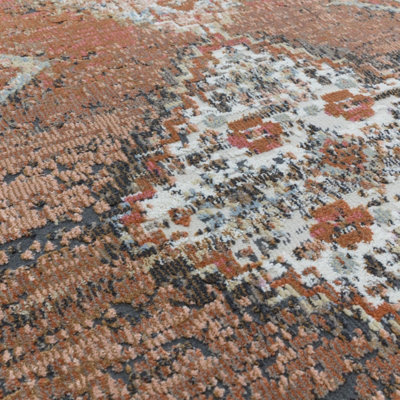 Persian Traditional Easy to Clean Bordered Geometric Bedroom Dining ...