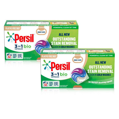 Persil 3-in-1 Washing Capsules Powerful Clean First time Bio 32 Washes ...