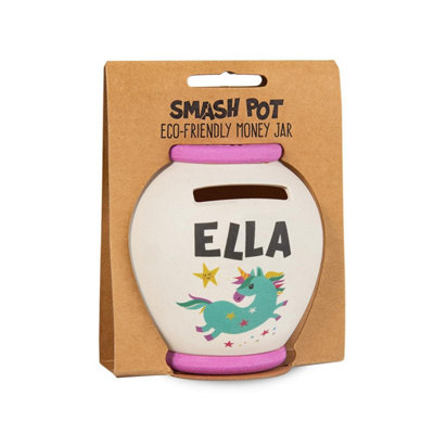 Personalised Smash Pot Moneybox - Ella - With Over 100 Popular Names ...