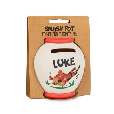 Personalised Smash Pot Moneybox - Luke - With Over 100 Popular Names ...