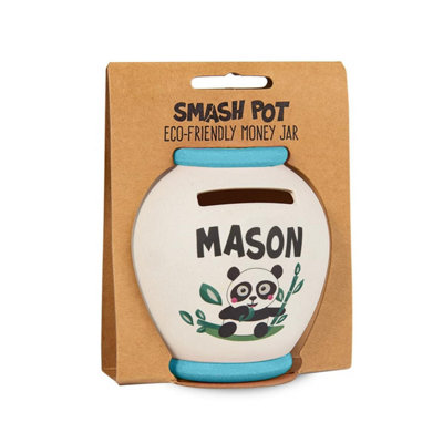 Personalised Smash Pot Moneybox - Mason - With Over 100 Popular Names ...