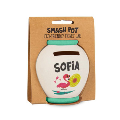Personalised Smash Pot Moneybox - Sofia - With Over 100 Popular Names ...