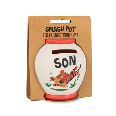 Personalised Smash Pot Moneybox - Son - With Over 100 Popular Names and ...