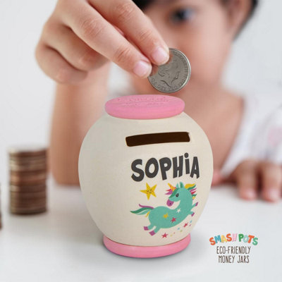 Personalised Smash Pot Moneybox - Sophia - With Over 100 Popular Names ...