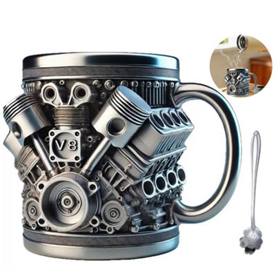 Personalized Stainless Steel Mug, V8 Resin Engines Cup 15oz Funny ...