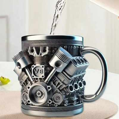 Personalized Stainless Steel Mug, V8 Resin Engines Cup 15oz Funny ...