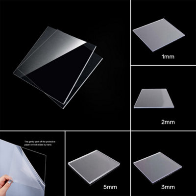 Perspex 6x6 Clear Acrylic Plexiglass Sheet 1mm Transparent Sheet