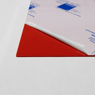 Perspex Cast Acrylic Red Pack of 5 Laser Compatible Sheets 600mm x ...