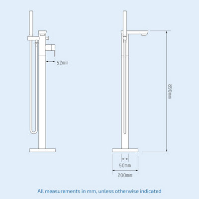 Perth Floor Standing Bath Shower Mixer Tap Chrome