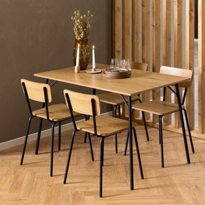 Peru Dining Table in Black and Oak