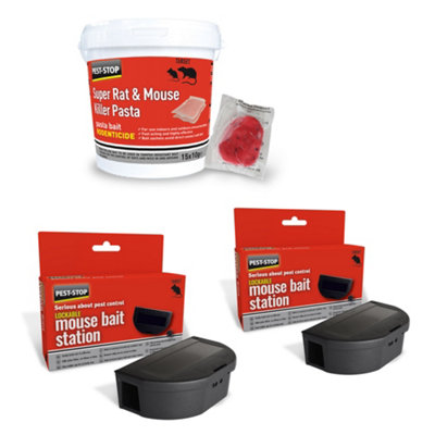 Pest-Stop Rat Killer Wax Blocks & Bait Station Bundle
