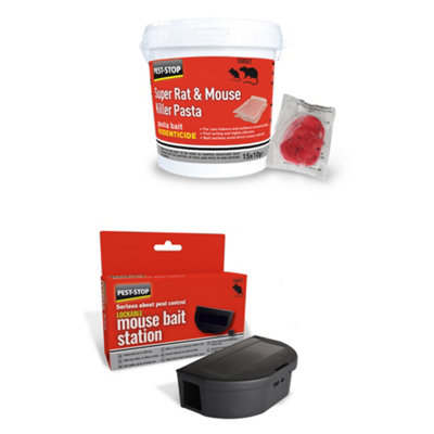 Pest-Stop Rat & Mouse Killer MAX Wax Blocks + Bait Station