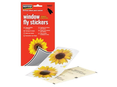 Pest-Stop Window Fly Stickers - Pack of 4 for Effective Fly Control