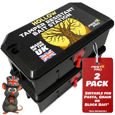 Pest X Pro Hollow Rat Bait Box 2 Pack Empty, Refillable & Reusable ...