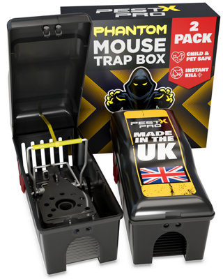 Pest X Pro Phantom Mouse Trap Box 2 Pack Heavy Duty Rodent Trap Station ...