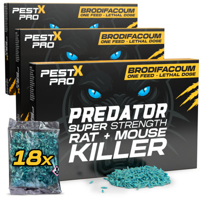 Pest-X Pro Single-Feed Rat & Mouse Poison Sachets (3 Pack) Super ...