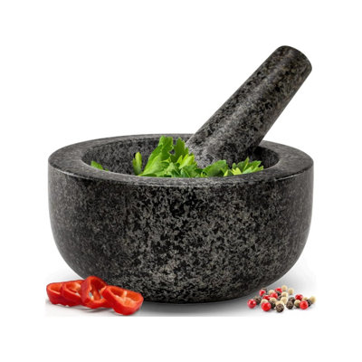 Pestle and Mortar Set Solid Natural Stone Durable Grinder for Kitchen ...