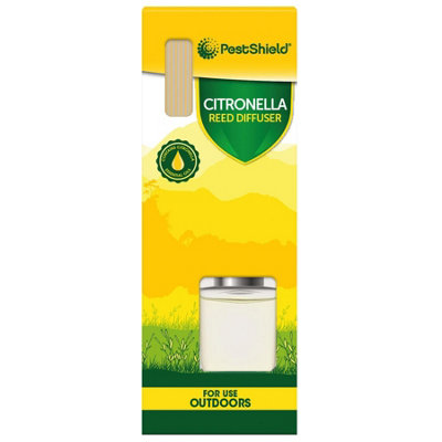 PestShield Outdoor Citronella Reed Diffuser - 30ml - Yellow