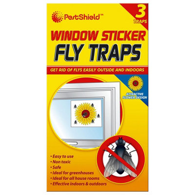 PestShield Window Sticker Fly Traps - Pack of 3