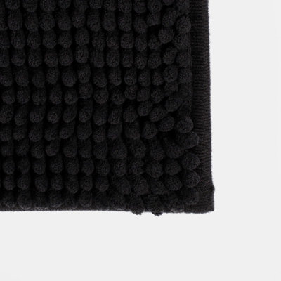 Pet Drying Mat Noodle Microfiber Quick Dry Dog Rug Towel Travel - Black