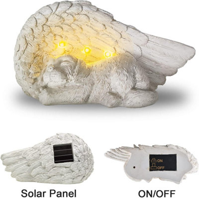 Pet Memorial Stone Solar Lights - Loss of Dog or Cat Memorial Garden ...