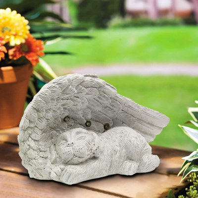 Pet Memorial Stone Solar Lights - Loss of Dog or Cat Memorial Garden ...