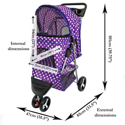Pet Stroller Dog Cat Puppy Pram Pushchair Travel Cart Jogging Buggy ...