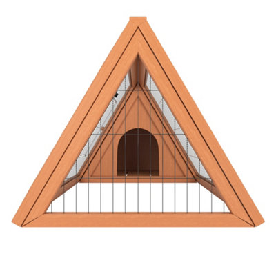 Pet Vida Triangle Wooden Pet Hutch, Guinea Pig, Bunny, Chicken Run Cage ...