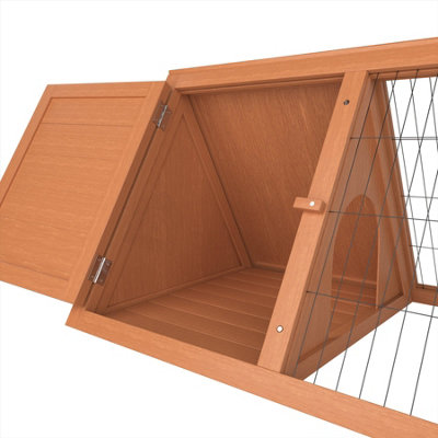 Pet Vida Triangle Wooden Pet Hutch, Guinea Pig, Bunny, Chicken Run Cage ...