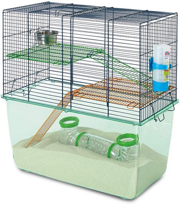 Petface Habitat Hamster Cage Gerbil Rodent House 2 level Sand Bath ...