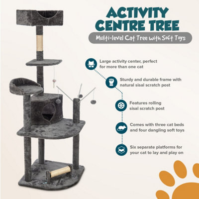 PETLICITY 4 Tier Cat Activity Tree And Scratching Post