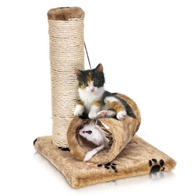 PETLICITY Paw Print Cat Scratching Post - Pet Activity Play Centre ...