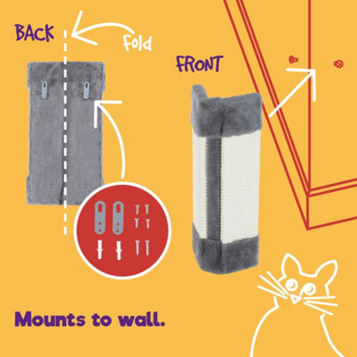 PETLICITY Wall-Mounted Cat Corner Scratching Post