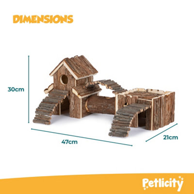 PETLICITY Wooden Hamster Playground - Small Pet Climbing Toys, Wooden ...