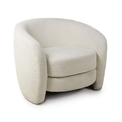 PETRA BOUCLE VANILLA WHITE TUB CHAIR