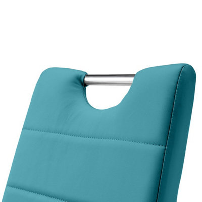 Petra Teal Faux Leather Dining Chairs In Pair