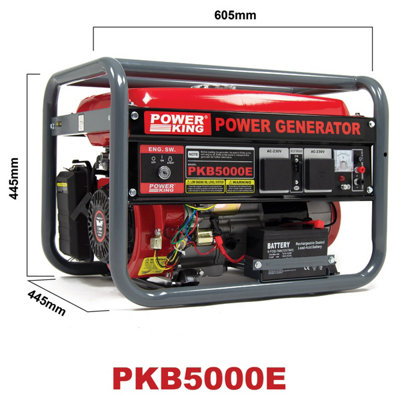 Petrol Generator Electric Start PowerKing PKB5000ES 3200w 4.0kVA 7HP